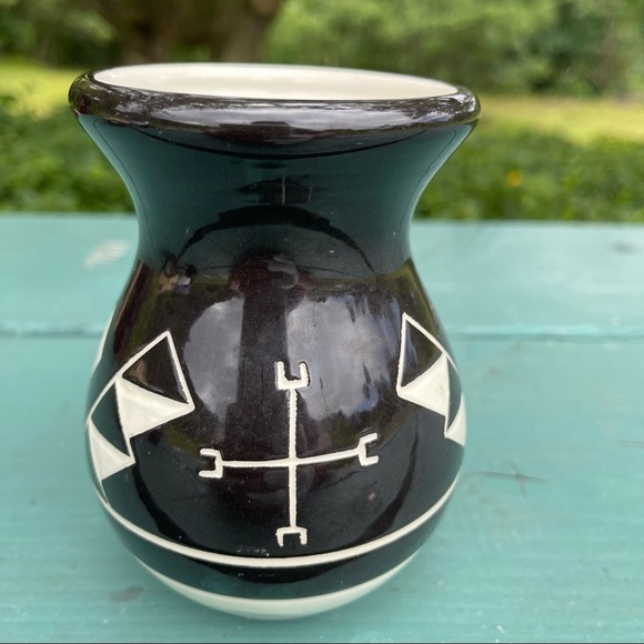 Accents | Sioux Pottery Vase Signed Brave Hawk Pottery Native American ...